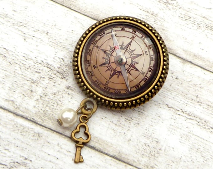 Beautiful Enamel Spinning Compass Pin With a Reminder to Follow Your ...