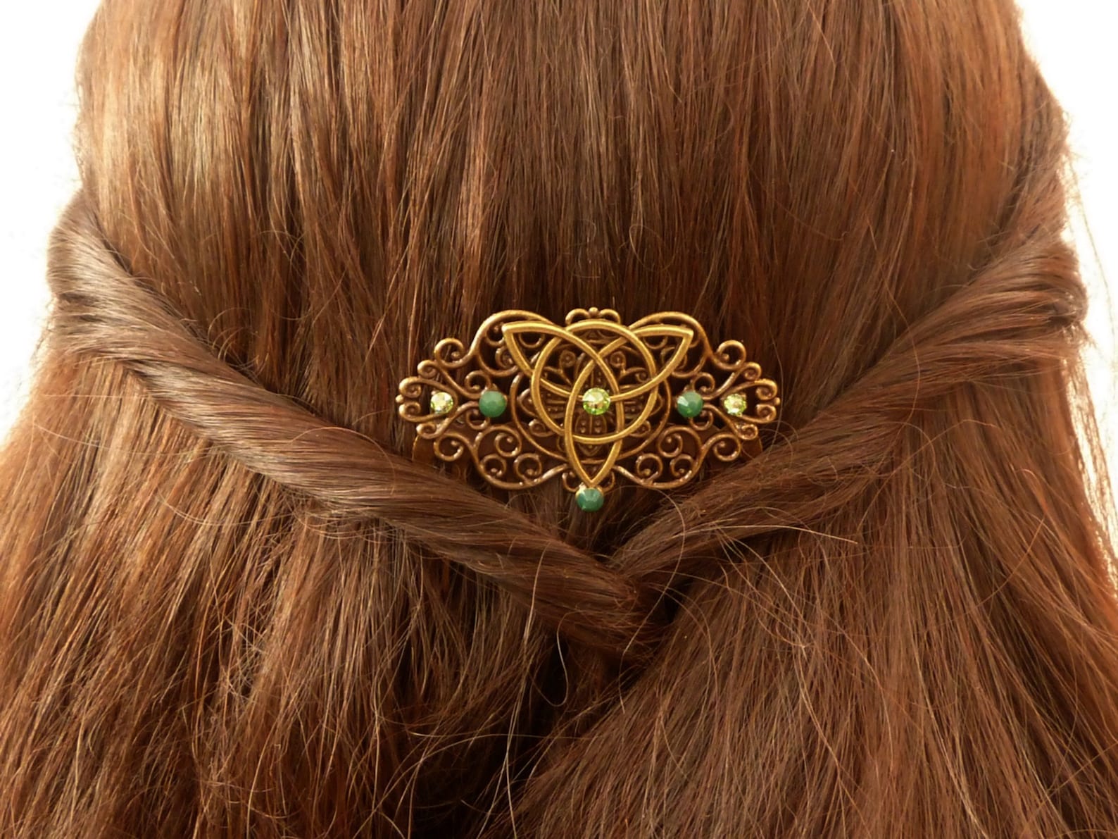 Ireland Hair Comb With Celtic Knots in Green Bronze Gift Idea - Etsy