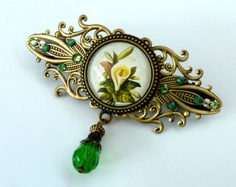 Hair Clip With Dragon in Antique Silver Medieval Hair Accessories LARP ...