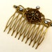 Compass Hair Comb in Bronze With Crystals in Blue Maritime - Etsy