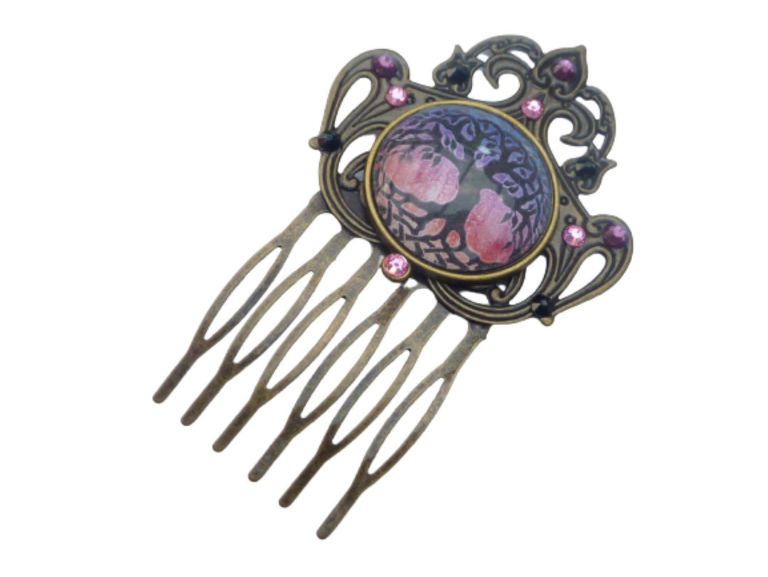 Noble Ireland Hair Comb With Tree Motif Pink Bronze Colored Girl Hair ...