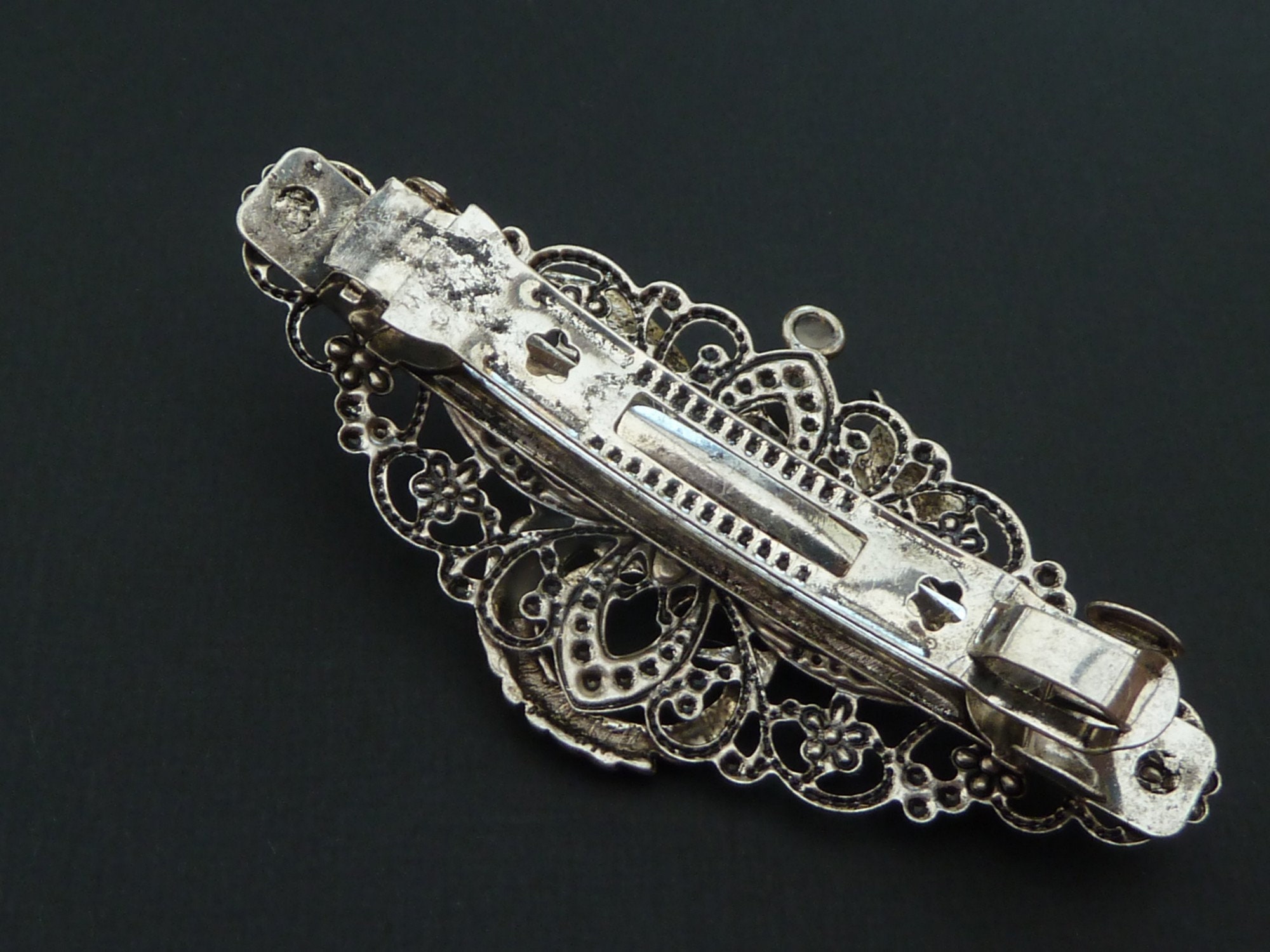 Hair Clip With Dragon in Antique Silver Medieval Hair | Etsy