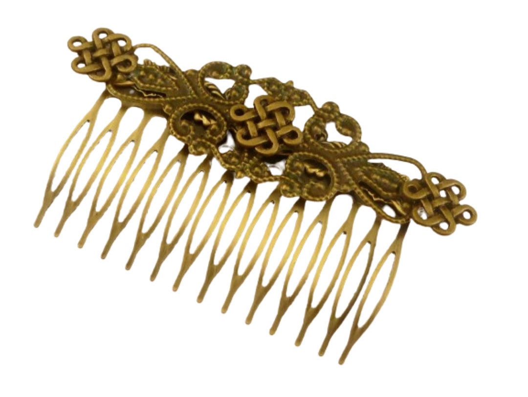 Wide Ireland Hair Comb With Celtic Knots Bronze Hair Accessories for ...