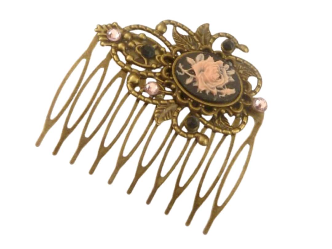 Noble Side Comb, Ponytail Hair Jewelry,nostalgic Style, Cameo Rose ...