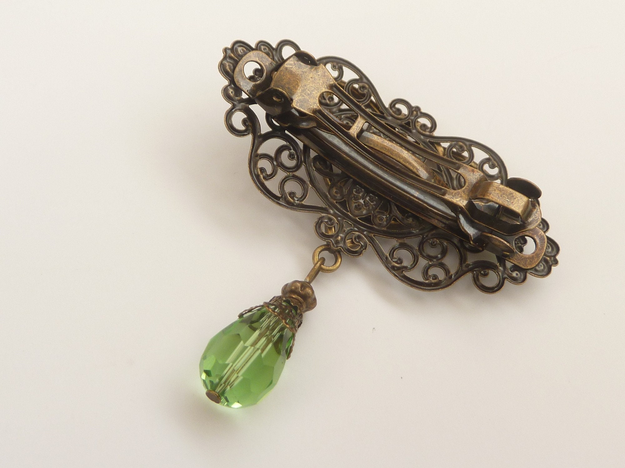 Small Hair Clip in Ireland Style With Celtic Knots Green Bronze Colored ...