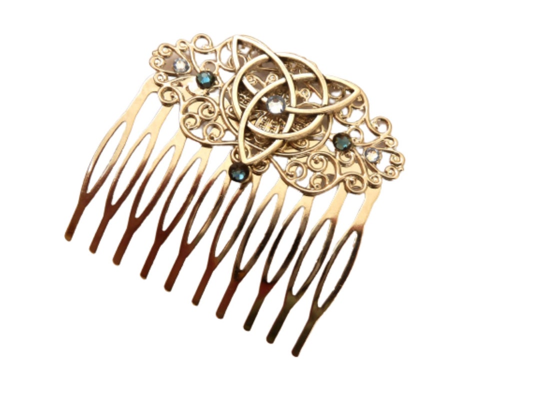 Ireland Hair Comb With Celtic Knots in Blue Silver Gift Idea Girl - Etsy