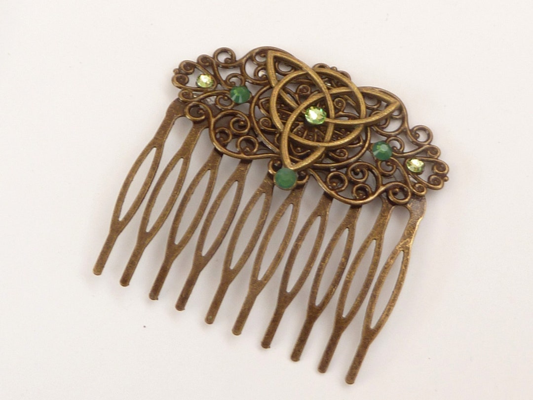 Ireland Hair Comb With Celtic Knots in Green Bronze Gift Idea Girl - Etsy
