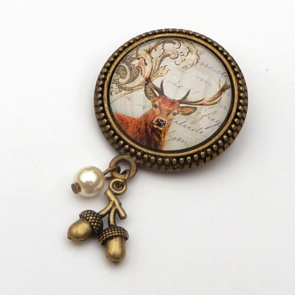 Deer Brooch - Etsy