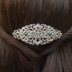 Ireland Hair Clip With Celtic Cross Silver Colored Green Irish Bride ...