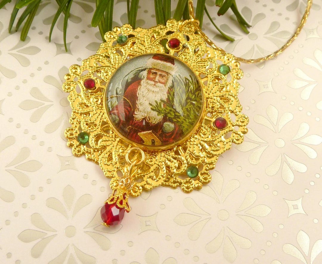 Noble Decorative Pendant With Santa Claus Star Shape, Gold-green-red ...