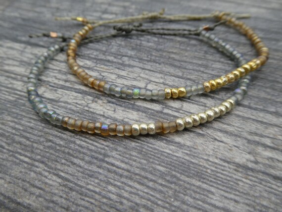 Color Block Seed Bead Friendship Bracelet Beaded Adjustable | Etsy