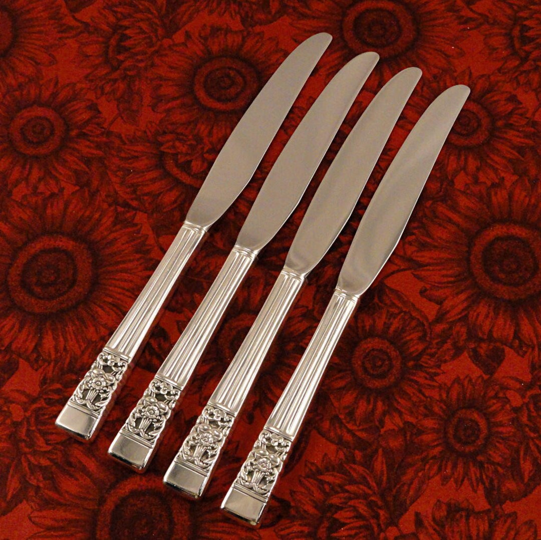 Minty SERRATED Dinner Knives _ CORONATION by Oneida Community _ Vintage ...