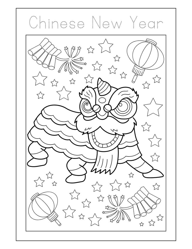 Chinese New Year Coloring Pages - Etsy