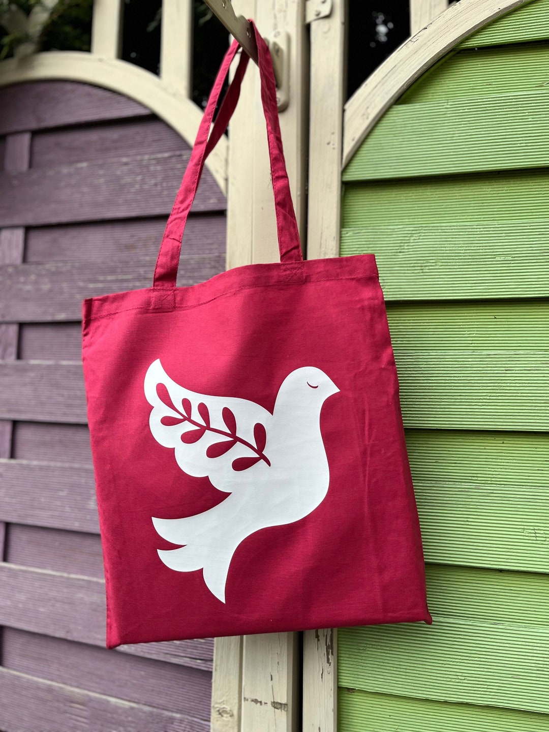 Cotton Bag PEACE DOVE BACKPACK Eco-fabric Bag or Backpack, Tote Bag or ...