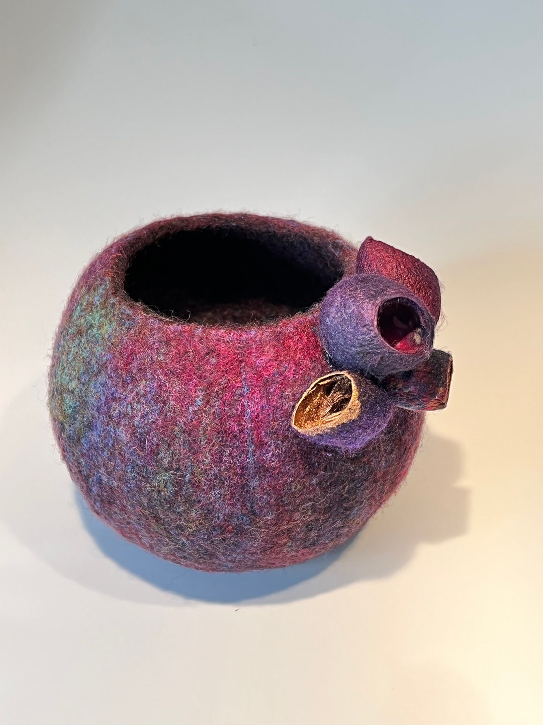 Felt Bowl SCULPTURE Hand Felted Utensil for Storage Felt - Etsy