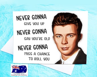 Rick Roll Birthday Card - Etsy UK