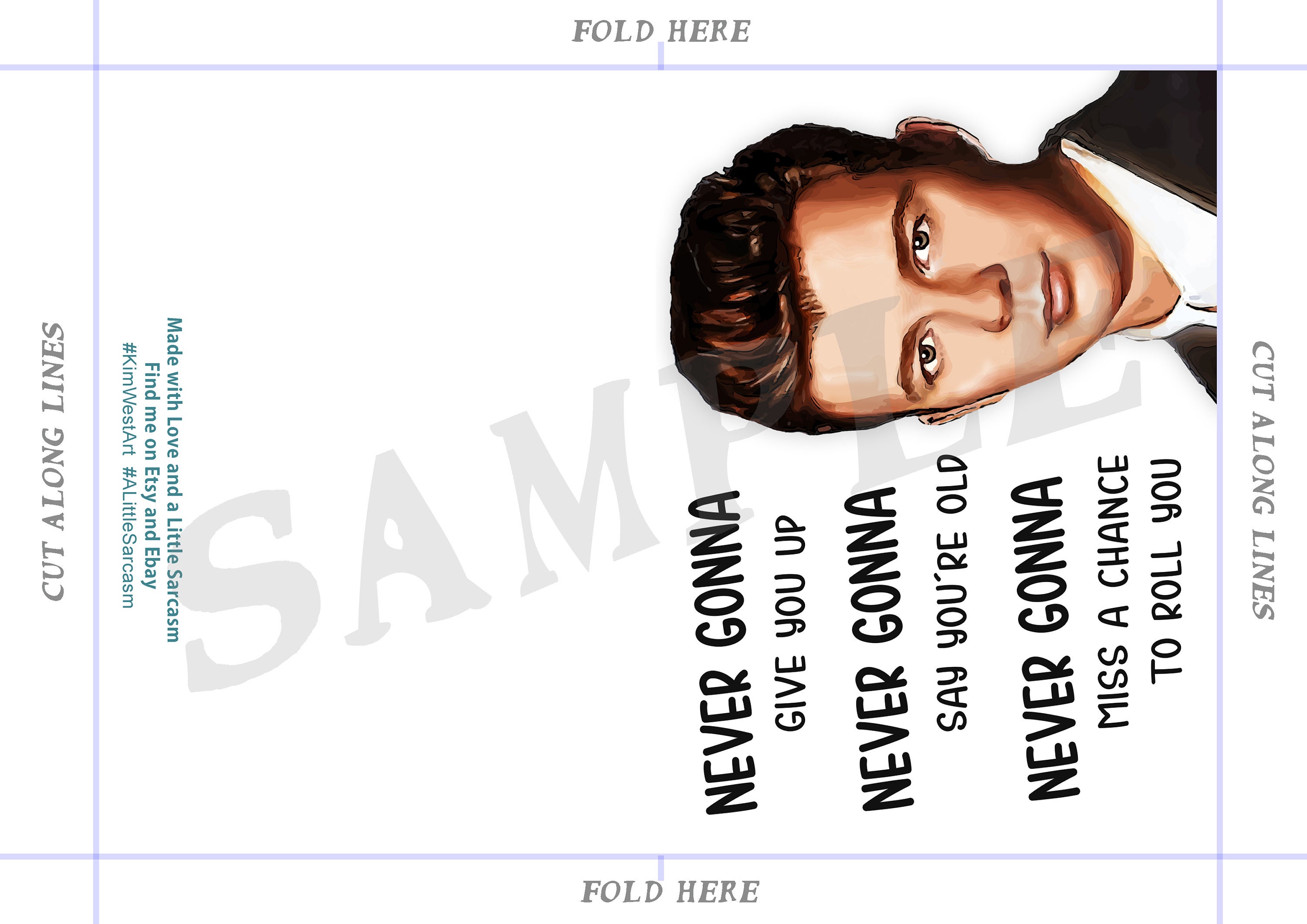 Instant Download Rick Astley Rick Roll Greeting Card - Etsy UK
