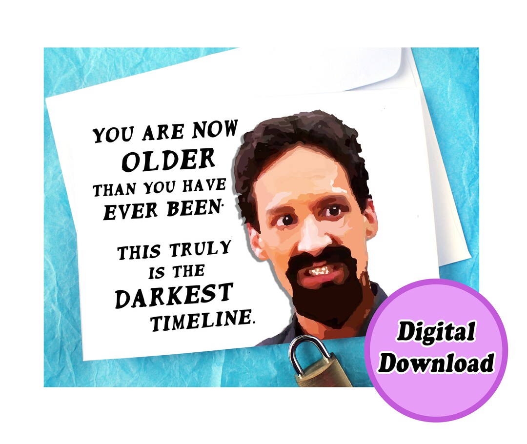 Instant Download Dark Abed Community Funny Birthday Card Kimwestart - Etsy