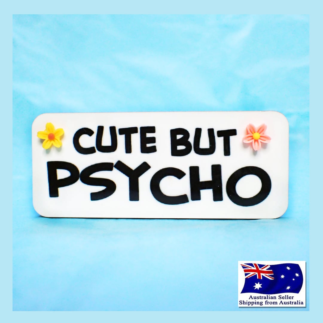 Cute but Psycho Funny Name Badge Kimwestart - Etsy