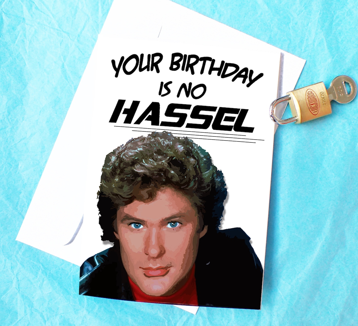 Hasselhoff Funny Birthday Card - Etsy
