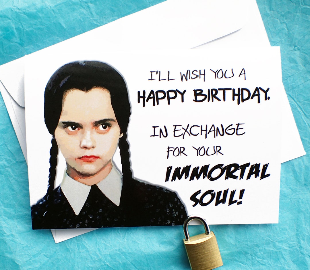 Wednesday Addams Funny Birthday Card - Etsy