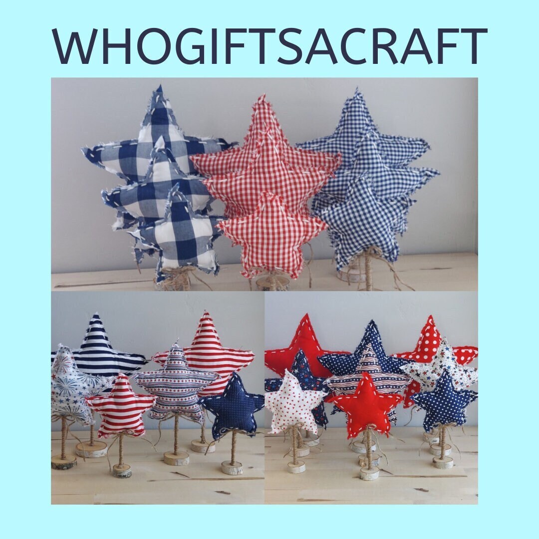 Patriotic Bowl Filler Star Decor for Independence Day Tiered Tray Decor ...