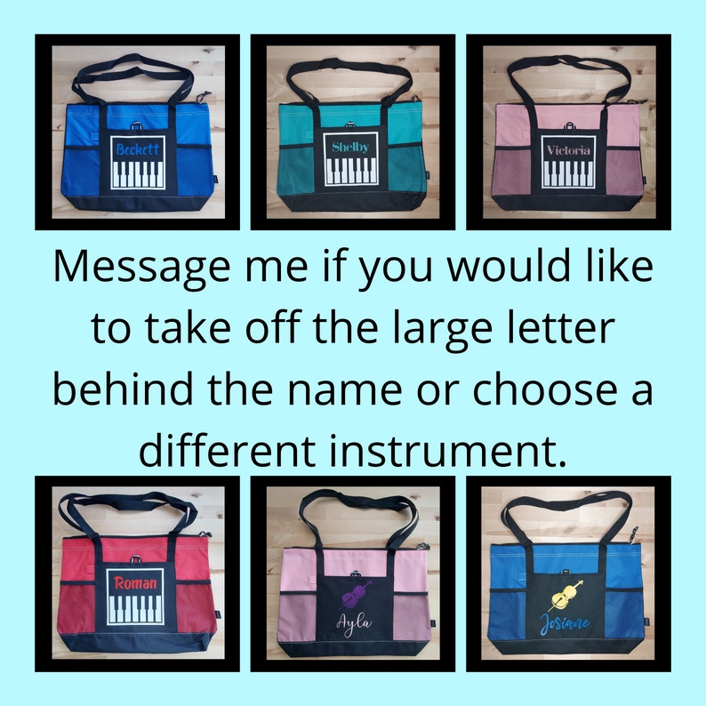 Custom Piano Tote Bag With Zipper Personalized Bag - Etsy