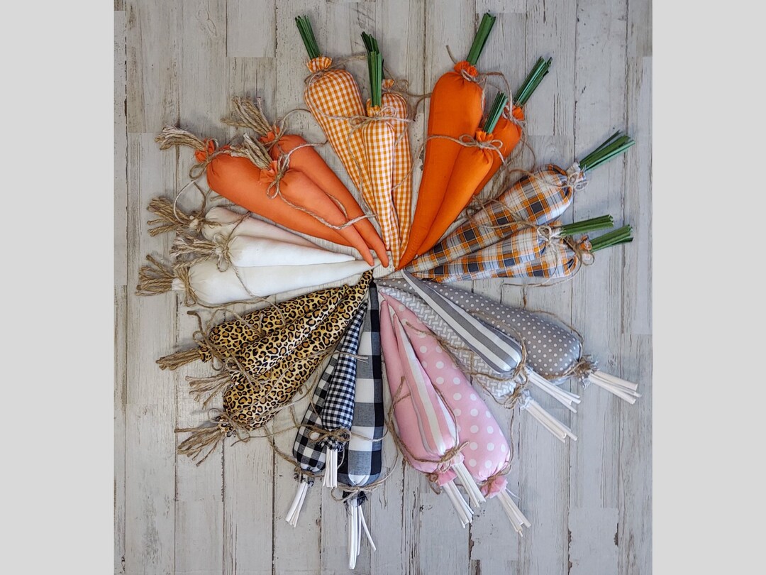 Set of 3 Fabric Carrots, Easter Home Decor, Tiered Tray Decor for ...