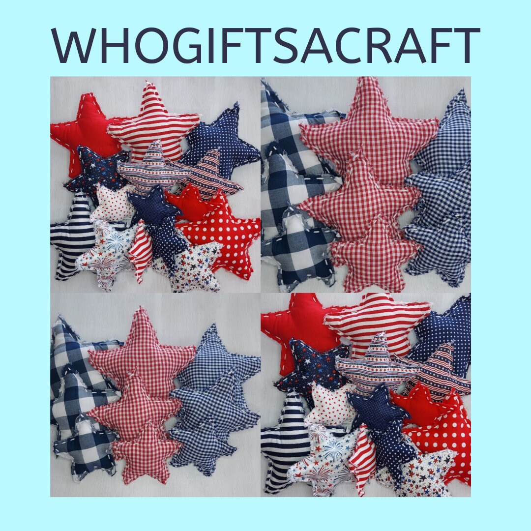 Patriotic Bowl Filler Star Decor for Independence Day Tiered Tray Decor ...