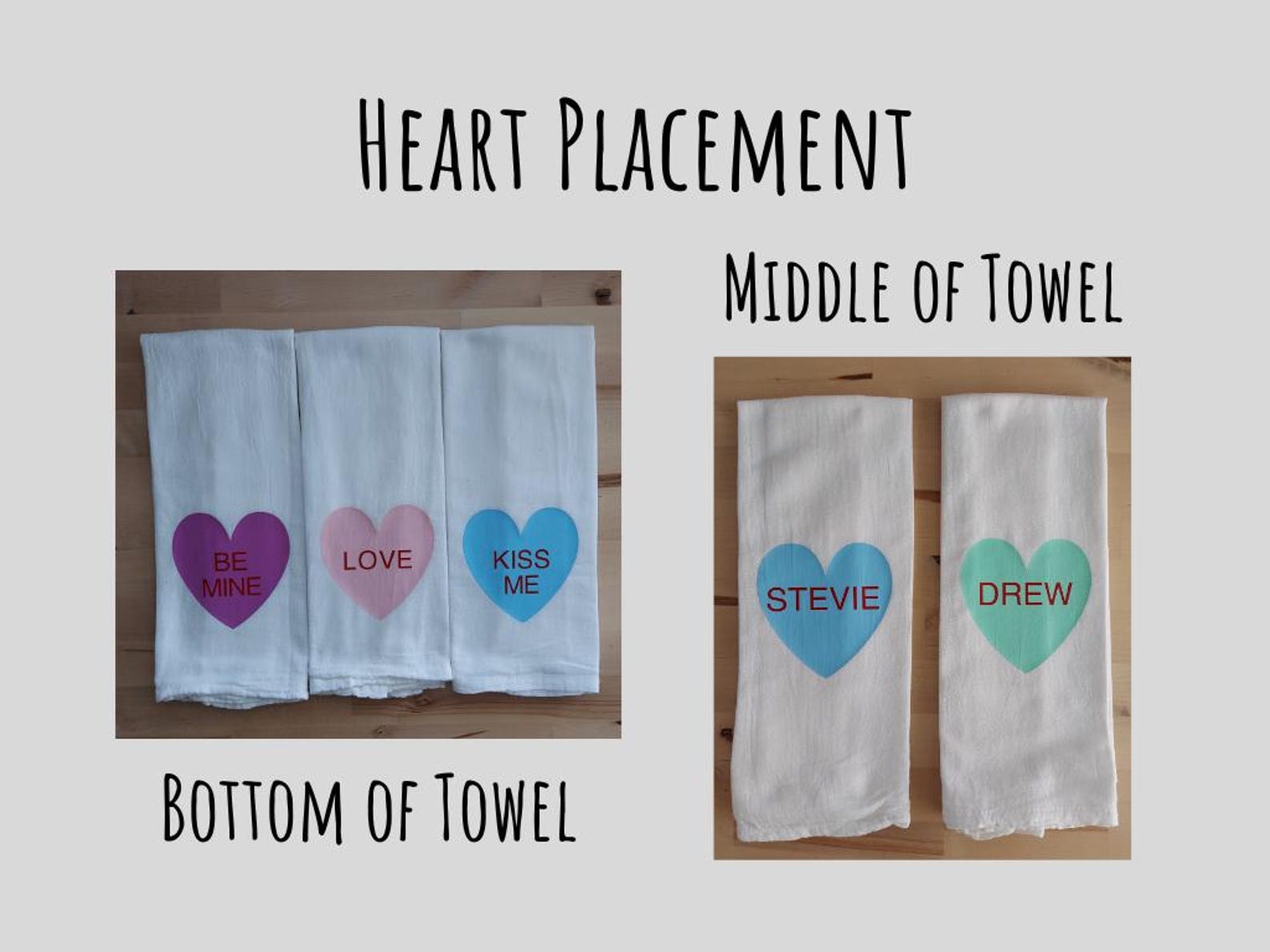 Custom Valentine Heart Kitchen Towel, Personalized Conversation Heart ...