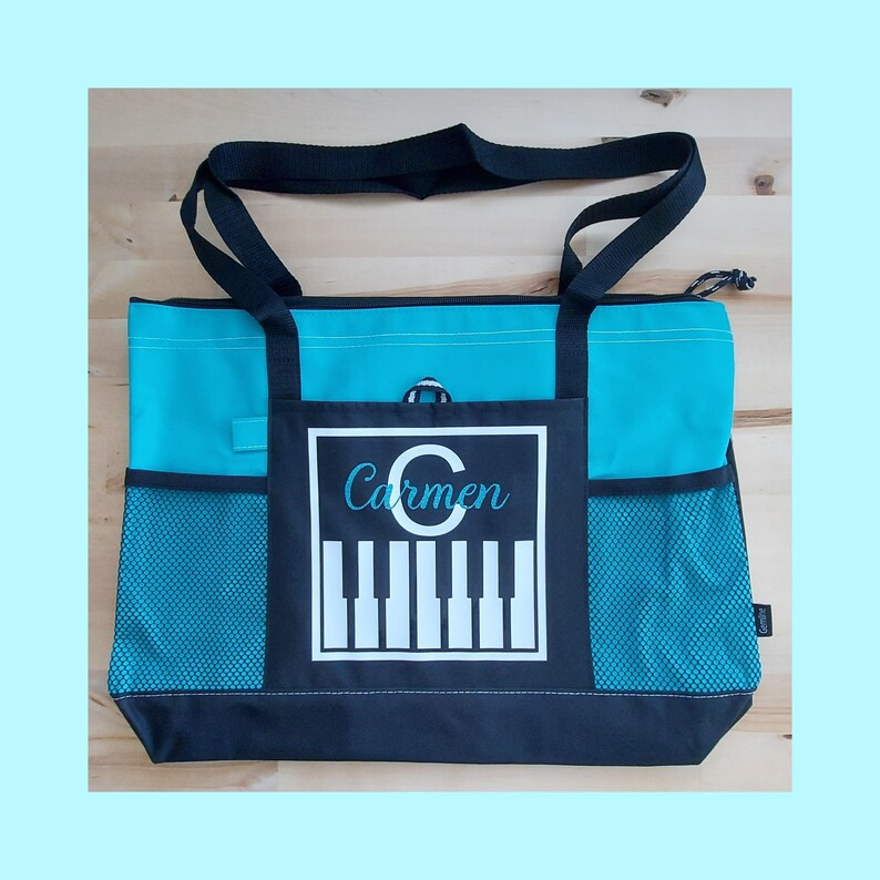 Custom Piano Tote Bag With Zipper Personalized Bag - Etsy