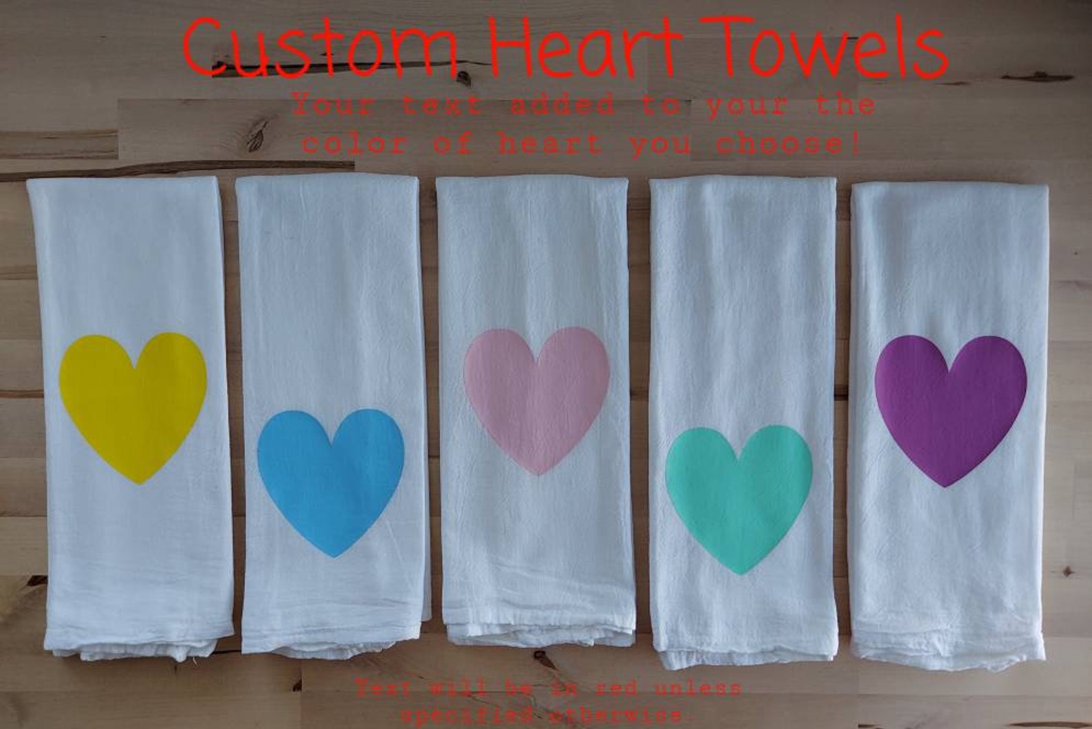Custom Valentine Heart Kitchen Towel Personalized - Etsy