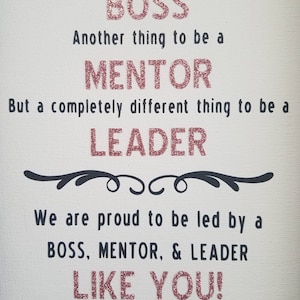 Boss, Mentor, Leader Sign, Gift for Boss, Leadership Sign, Sign for a ...
