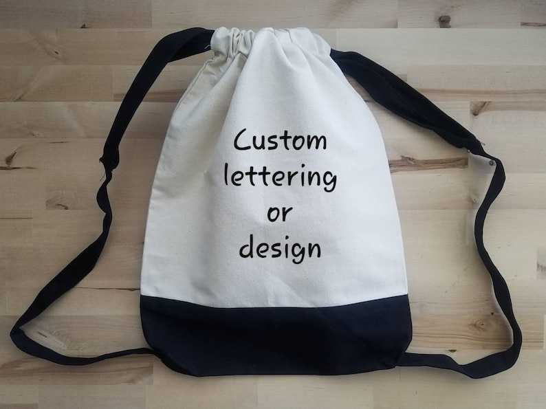 Custom Canvas Cinch Drawstring Bag Personalized Drawstring - Etsy