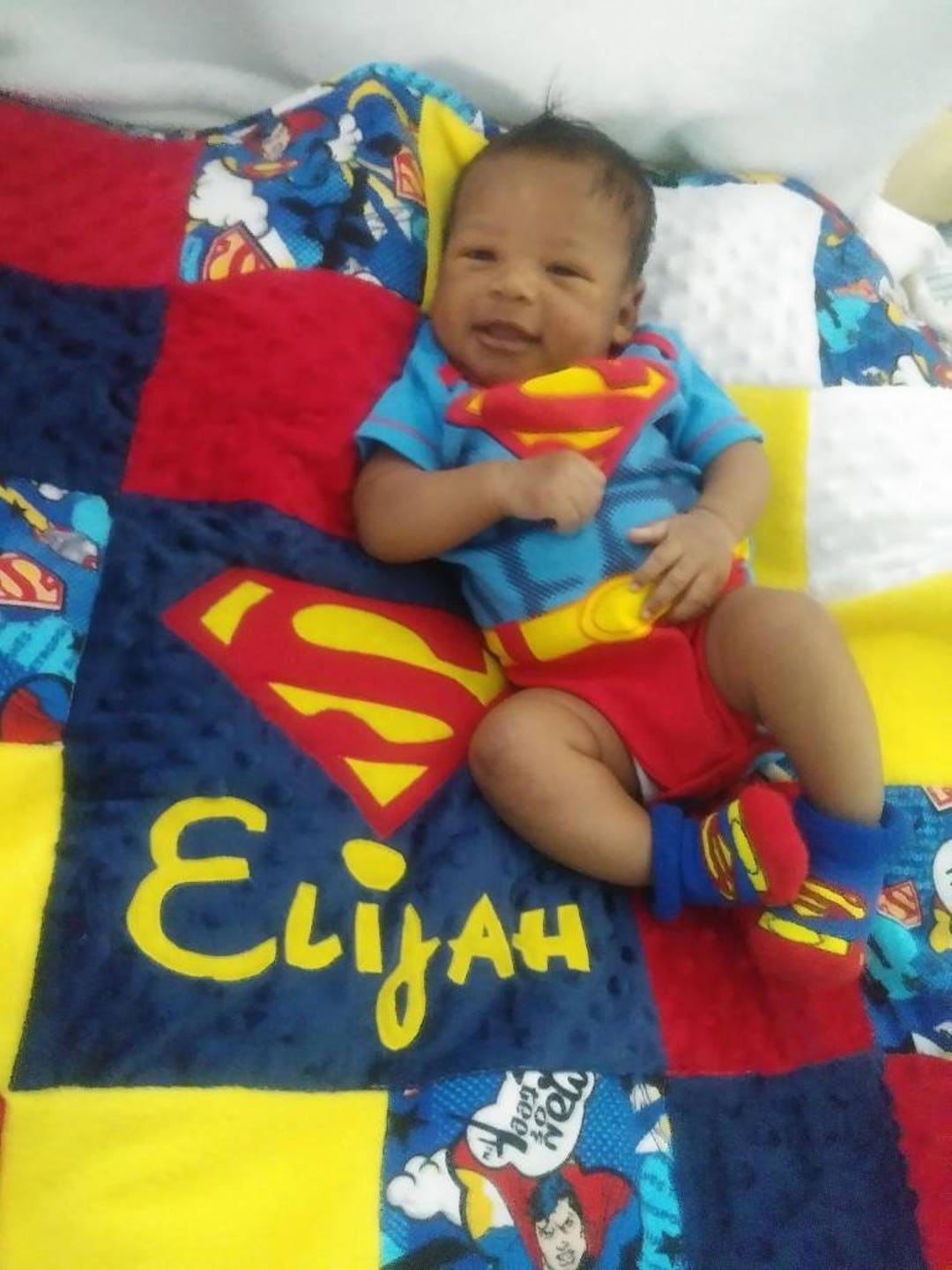 Superman Baby Quilt - Etsy