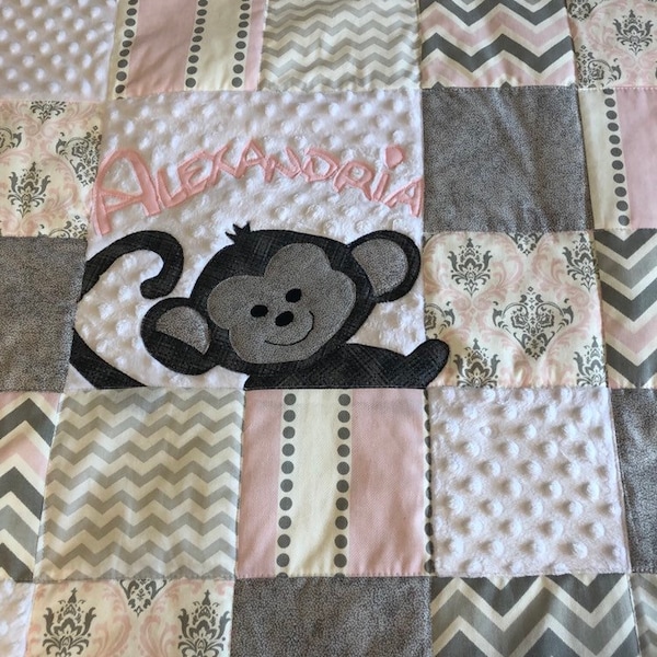 Monkey Baby Quilt - Etsy