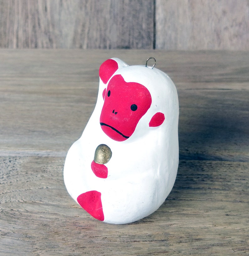 Saru Doll Monkey Papier Mache Monkey Doll Ornament White - Etsy