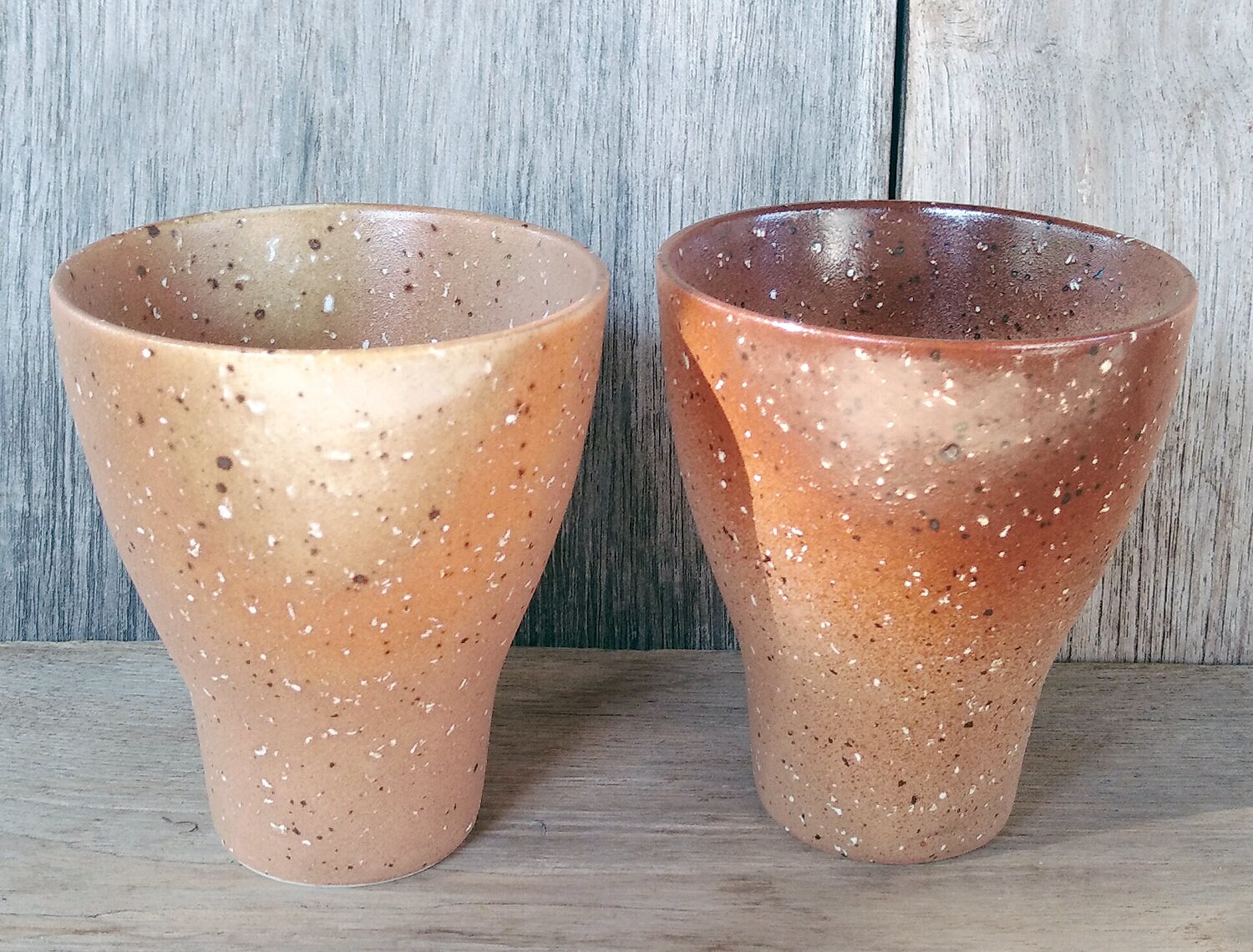 Japanese Ceramic Cups Japanese Pottery Set of 2 Brown Cups | Etsy