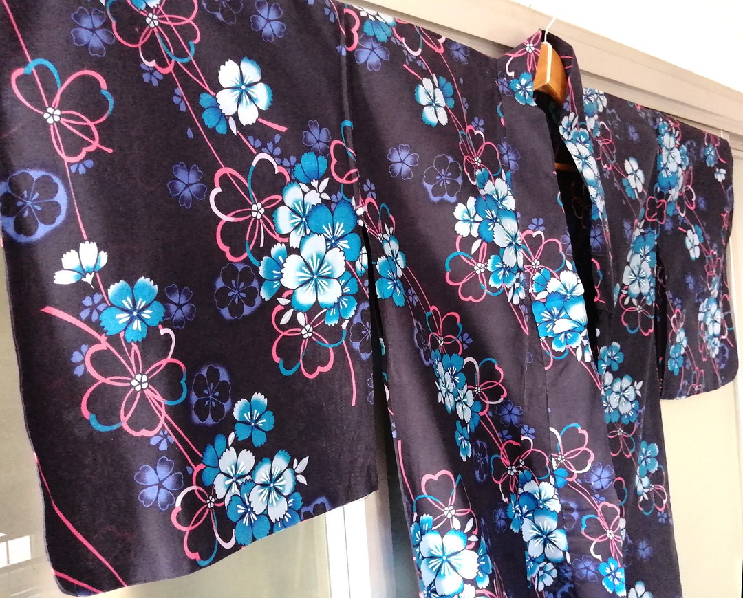 Vintage Japanese Yukata, Summer Robe, Japanese Kimono, Yukata, Kimono ...