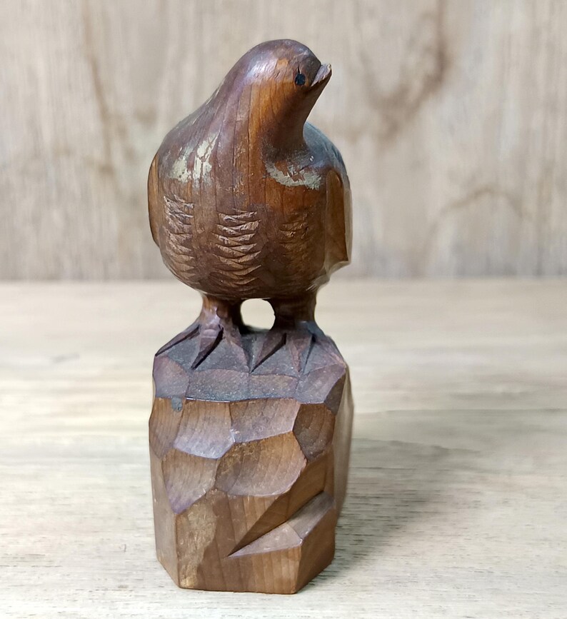 Vintage Japanese Hand Carved Wooden Quail Bird Figurine – Folk Art ...