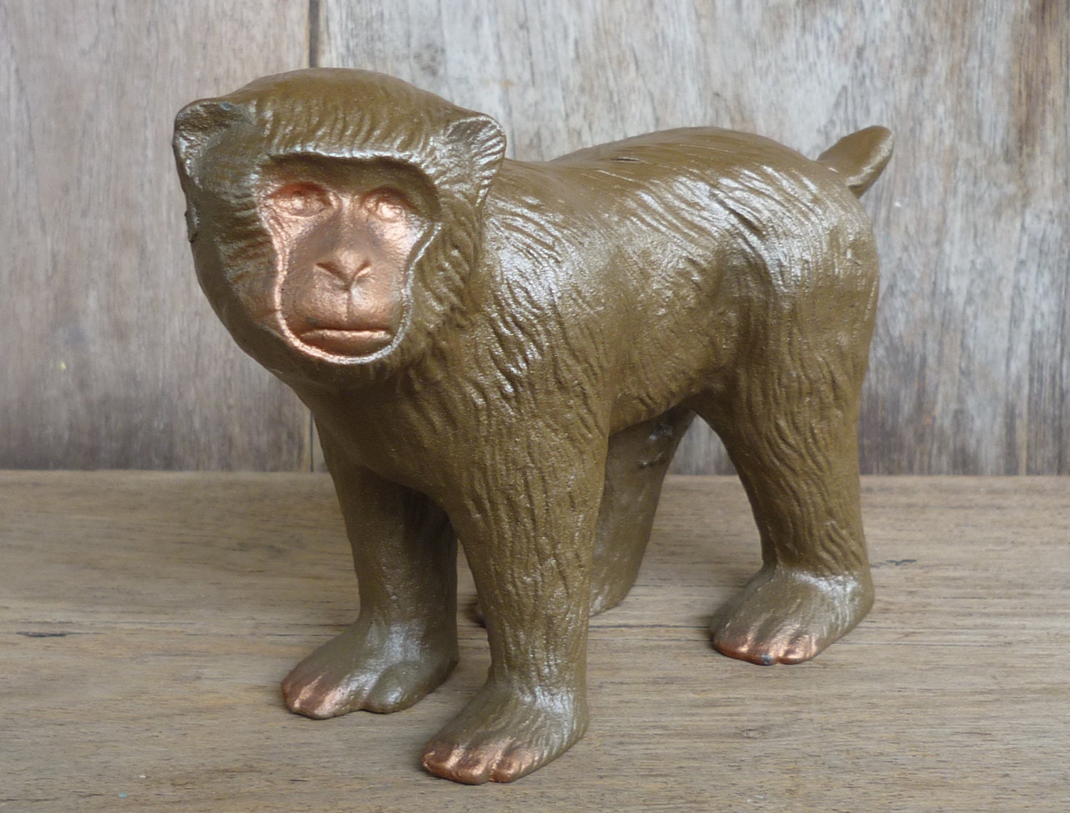 Monkey Sculpture Solid Metal Monkey Figurines Brown Monkey | Etsy