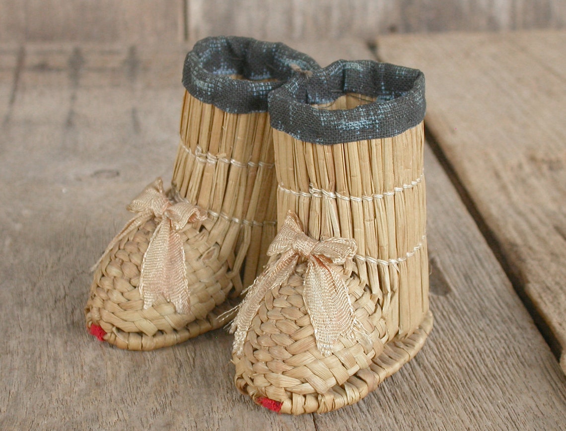 Straw Boots Japanese Straw Shoes H 3 Inches Japanese | Etsy