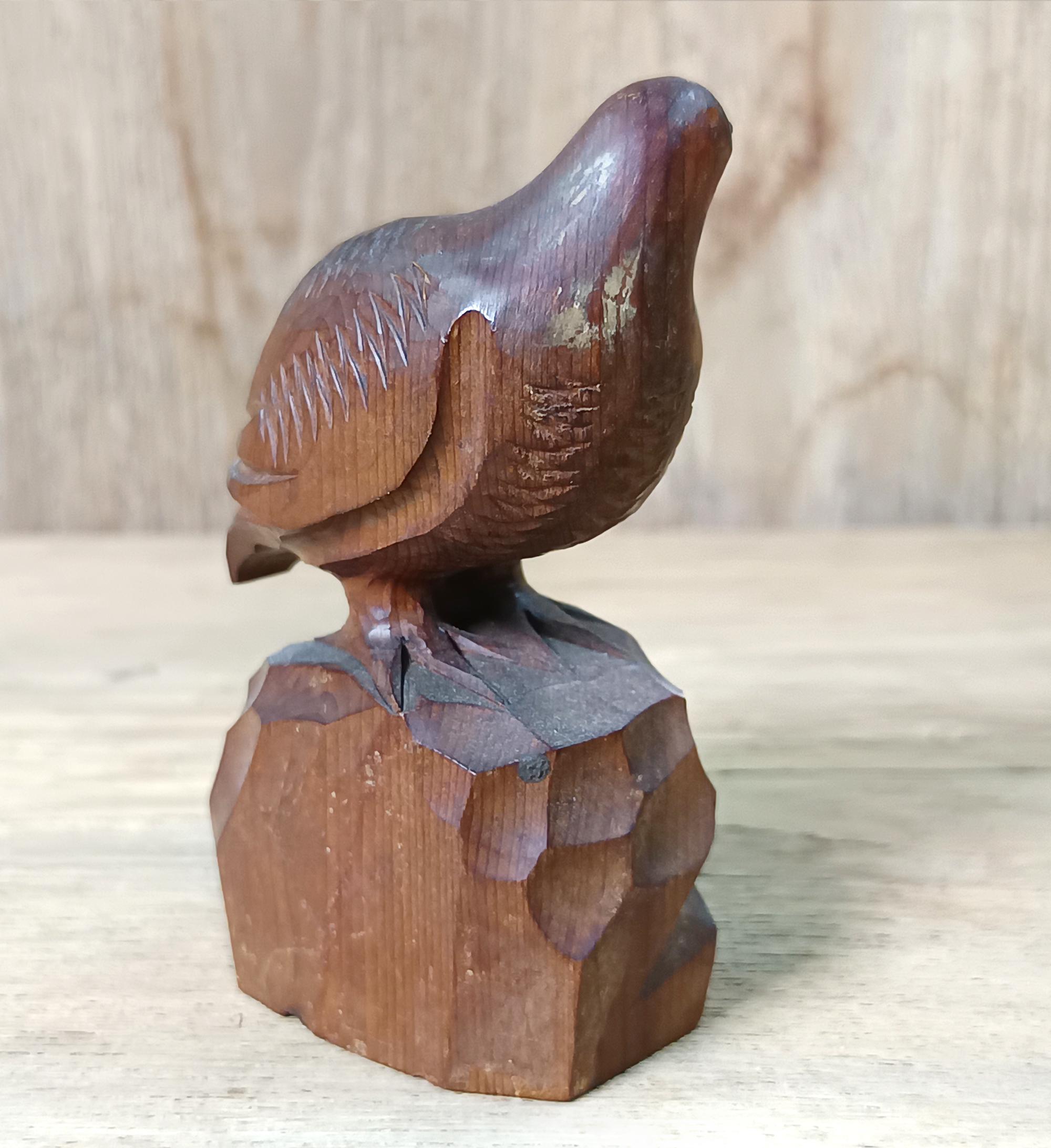 Vintage Japanese Hand Carved Wooden Quail Bird Figurine – Folk Art ...