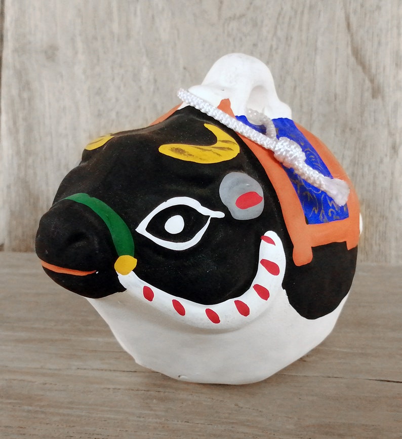 Vintage Japanese Ushi Dorei Clay Bell – Zodiac Ox Ceramic Bell Tall 4 ...