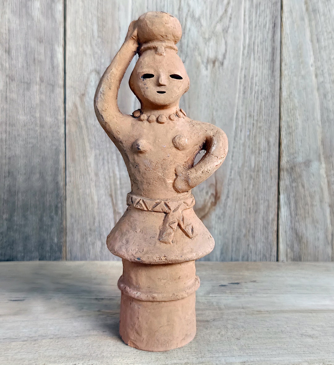 Japanese Haniwa Doll, Haniwa Girl, Haniwa Figure of a Woman Balancing, Vintage Ceramic Doll ...