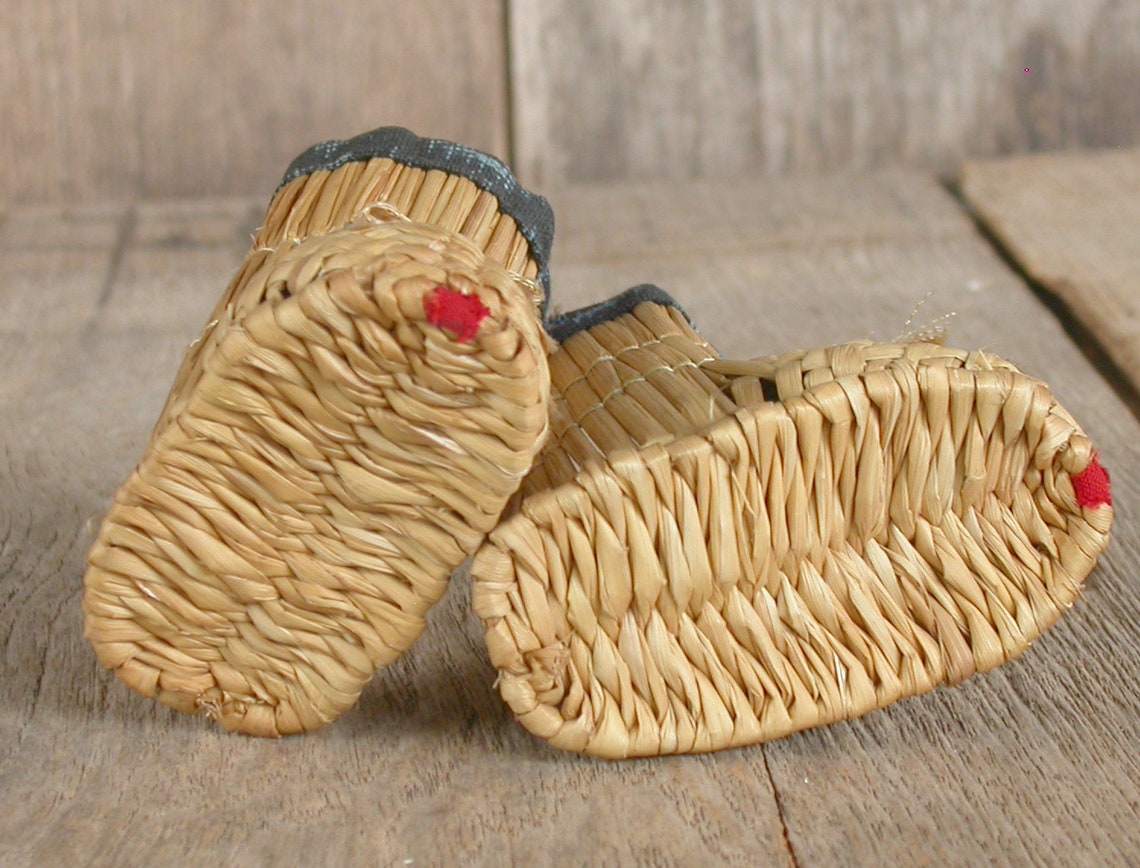 Straw Boots Japanese Straw Shoes H 3 Inches Japanese - Etsy