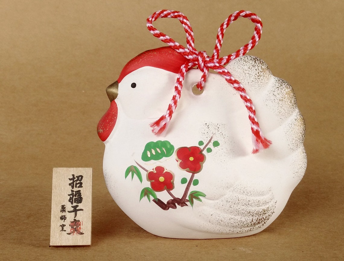 Tori Dorei Bell, Rooster Bell, Rooster Doll, Japanese Ceramic Bell ...