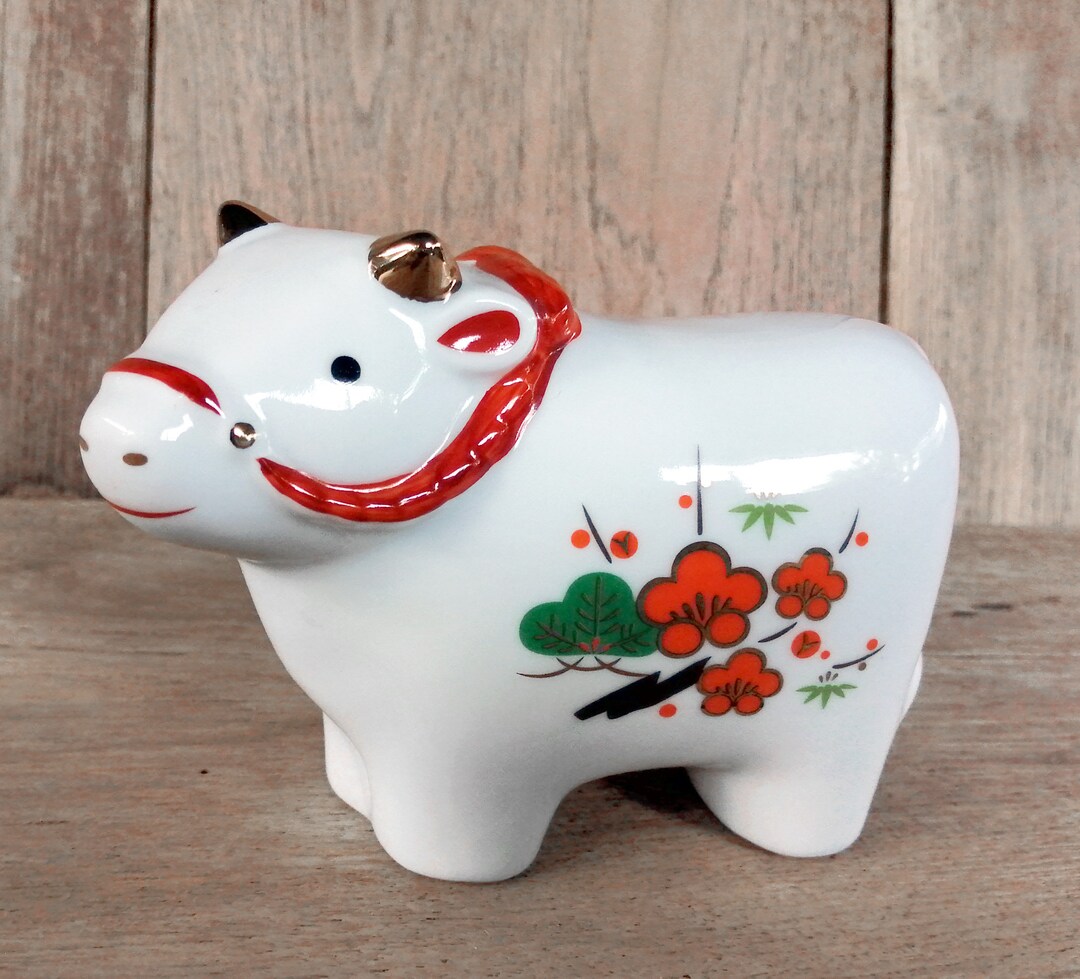 Ushi, Ox Japanese Ceramic Doll, Vintage Ceramic Doll, White Ox ...