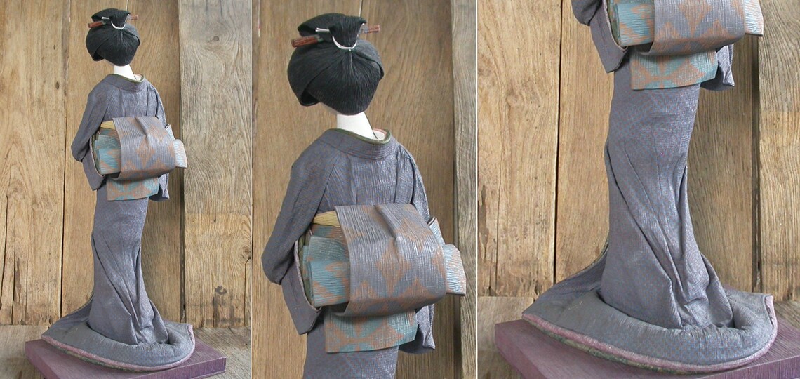 Rare!! Japanese Paper Art, the Art of Washi Ningyo, Paper Doll, Geisha ...