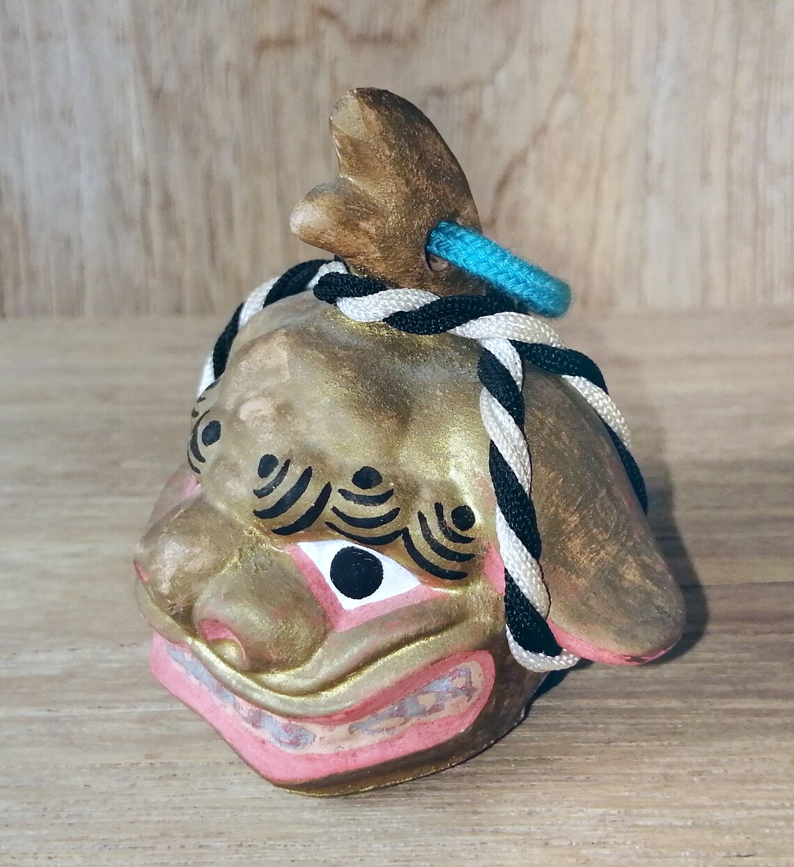 Ryu Shishi, Dragon Head Bell With Golden Horn, Japanese Vintage Ceramic ...